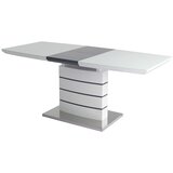 Trpezarijski Sto DT122 Beli MDF visoki sjaj/kaljeno staklo 6mm ...