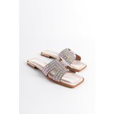 Capone Outfitters Blunt Toe Stoned Banded Metal Heel Detailed Satin ...