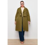 Trendyol curve khaki long and short unlined trench coat that can be ...