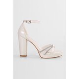 Shoeberry Women's Acai Pearl Skin Stone Platform Heeled Shoes | ePonuda.com