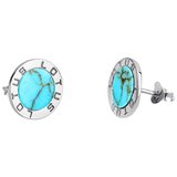 Lotus ženske trendy srebrne minđuše tirkizno plavi krug | ePonuda.com