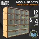 Green Stuff World MDF Vertical Rack with 16 Drawers - Vertikalni stalak ...
