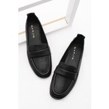 Marjin Women's Loafers Genuine Leather Casual Shoes Token Black ...