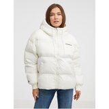 Converse Women's Cream Quilted Oversize Jacket Short Puffer Jacket ...