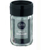 Stakleni slanik sa crnim plastičnim poklopcem | ePonuda.com