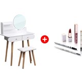 Bella lux sto za šminkanje sa led ogledalom i stolicom + yaemina set ...