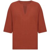 XHAN Tile V-Neck Poor Sleeves, Oversized Linen Shirt 2x4 size2-45964-16 ...
