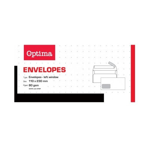 Optima koverte 11x23 levi prozor 500 kom. ( 230302 ) | EPonuda.com