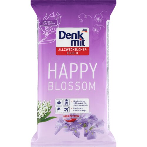 Denkmit HAPPY BLOSSOM univerzalne vlažne maramice za čišćenje 50 kom ...