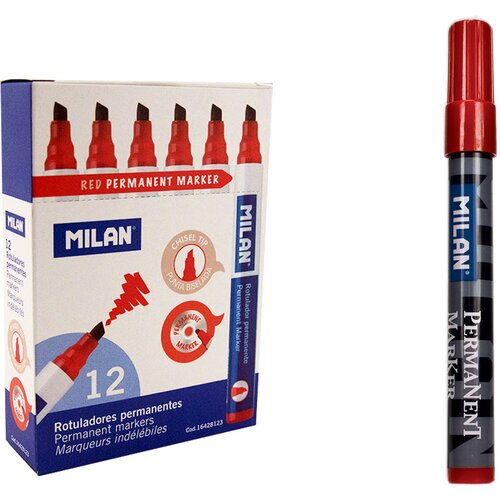 MILAN Permanentni marker sa sečenim vrhom 16428123 crveni | ePonuda.com