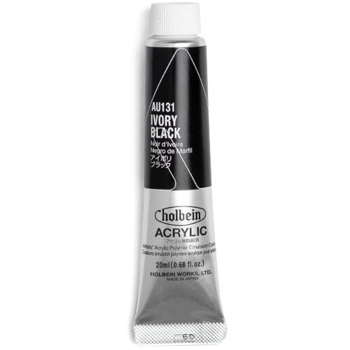 Profesionalne akrilne boje Heavy Body - Holbein - crne i bele nijanse ...