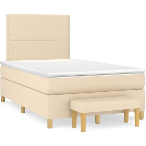 Maison Chic Box spring postelja - Vzmetna postelja z vzmetnico krem ...