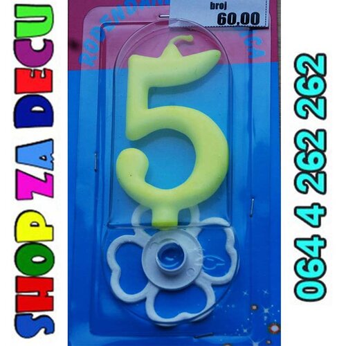 svećica broj 5 žuta | ePonuda.com