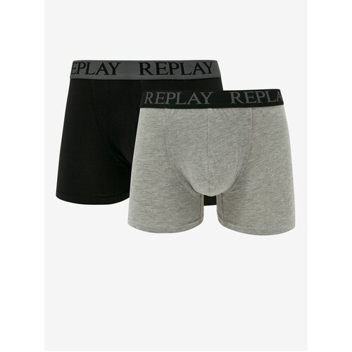 Replay Set of two men's boxers in black and gray - Men | ePonuda.com