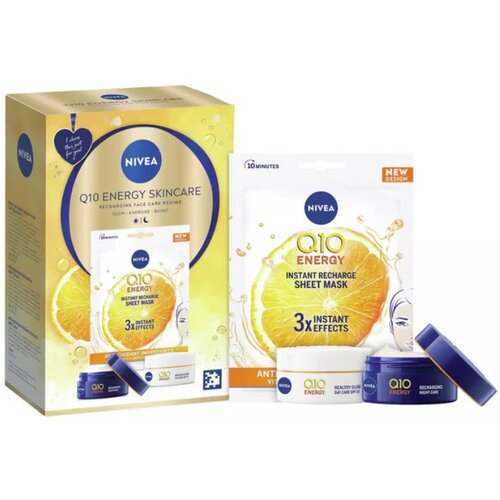 Nivea Ženski poklon set Q10 Energy skincare kutija Dnevna krema Q10 energy skin 3PC 50 ml ...