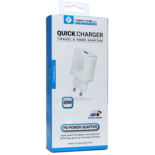 Teracell adapter Evolution TC-07 PD 20W bele boje sa lightning kablom | ePonuda.com