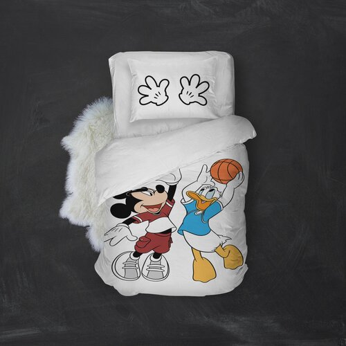 MEY HOME posteljina mickey mouse & donald duck 3D 160x220 cm bela ...