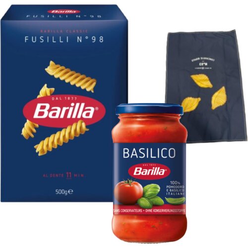 Barilla Fusilli, br.98, 500g + Sos basilico + Kuhinjska krpa | Eponuda.com