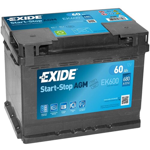 Exide Akumulator Start-Stop AGM EK600 12V 60Ah EXIDE | Eponuda.com