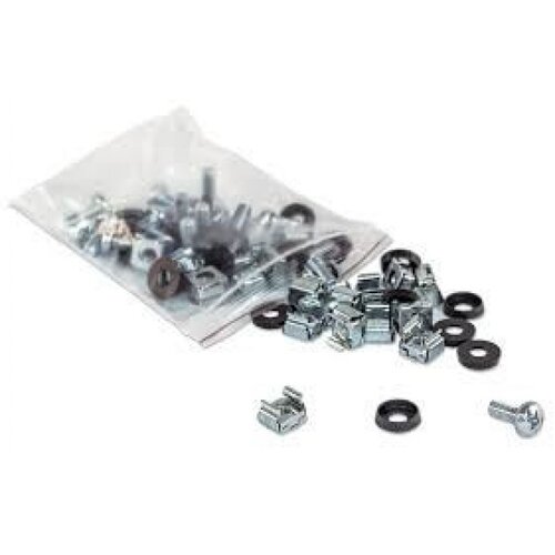 Intellinet Cage Nut Set, 50x M6 cage nuts, 50x M6 screws, 50x Plastic ...