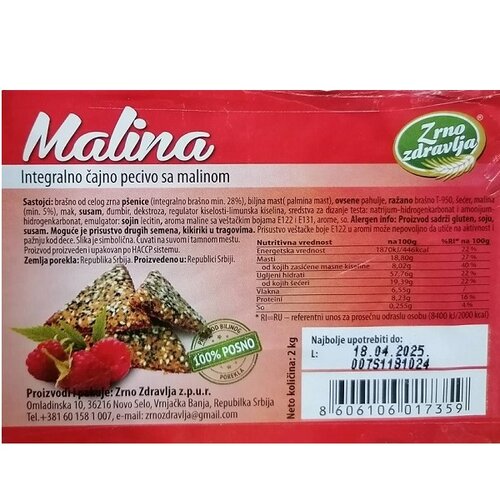 integralno čajno pecivo sa malinom 1kg zrno zdravlja | Eponuda.com