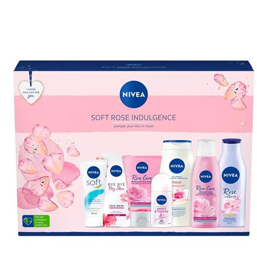 Nivea soft rose indulgence ženski set, 7 komada | Eponuda.com