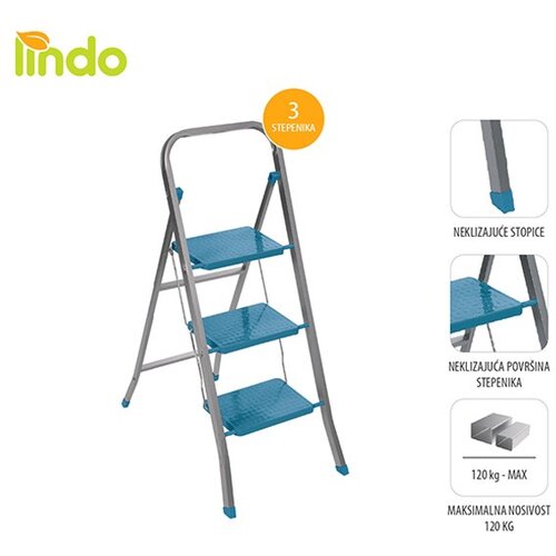 Lindo kućne merdevine 3 stepenika (plava) | ePonuda.com