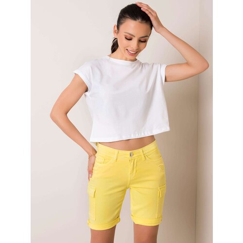 Fashion Hunters SUBLEVEL Light Yellow Denim Shorts | ePonuda.com