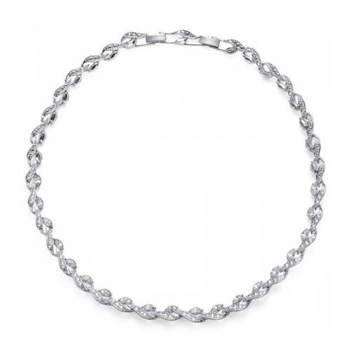 Ženska oliver weber stunning crystal ogrlica sa swarovski belim ...
