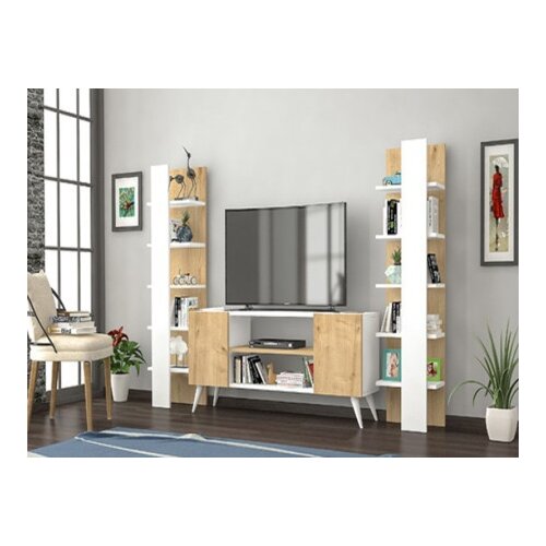 Futrix Tv komoda i polica belo - Hrast Safir 2 ( 34398 ) | EPonuda.com