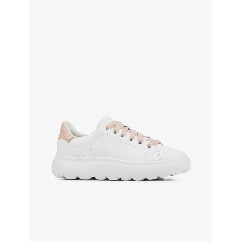 Geox White Women's Leather Sneakers on the Platform - Women | ePonuda.com