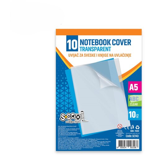 Scool uvijač za knjige i sveske na uvlačenje SC143, A5, 10 komada ...