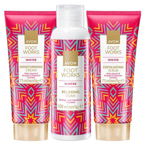 Avon footworks TRIO set sa narandžom i cimetom za negovana stopala ...