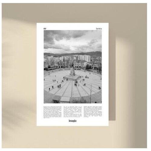Imagio Studio poster Kraljevo B&W 40x50 cm, visokokvalitetni art papir ...