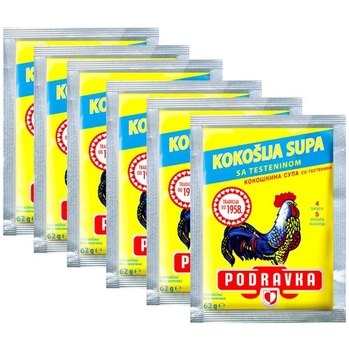Podravka kokošija supa sa testeninom, 62g, 6 komada | ePonuda.com