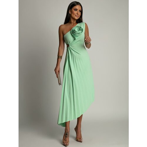 Fasardi Women's elegant pleated dress - pistachio | ePonuda.com