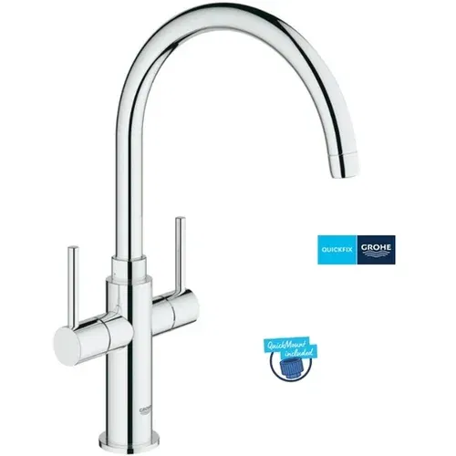 Grohe QuickFix kuhinjska dvoročna armatura za umivalnik Ambi | shoptok.si