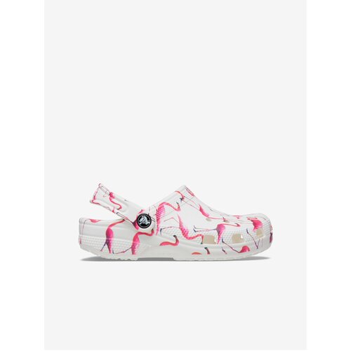 Crocs White Girl Patterned Slippers - Girls | ePonuda.com