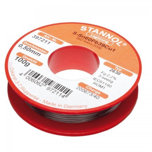 Stannol žica za lemljenje tinol punjena 1mm 100gr sn60/pb39/cu1 ...