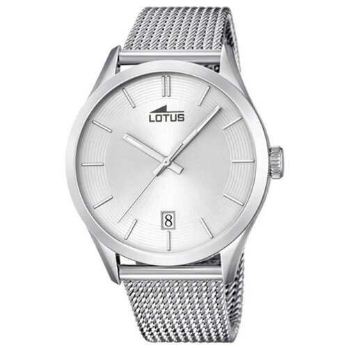 Lotus muški minimalist srebrni elegantni ručni sat sa pancir kaišem ...