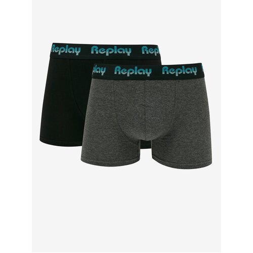Replay Set of two men's boxers in black and dark grey - Men | ePonuda.com