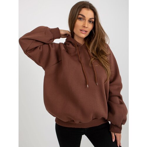 Fashion Hunters Dark brown basic oversized hoodie | ePonuda.com