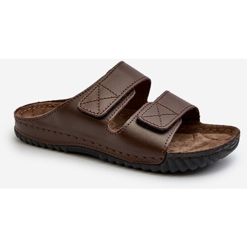 Kesi Comfortable Men's Velcro Slippers Inblu Dark Brown | ePonuda.com