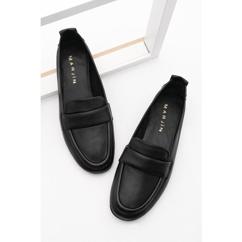 Marjin Women's Loafers Genuine Leather Casual Shoes Token Black ...