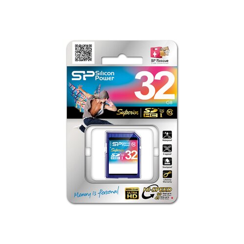 Silicon Power SD Card 32GB, Superior PRO ( SP032GBSDHCU3V10 ) | Eponuda.com