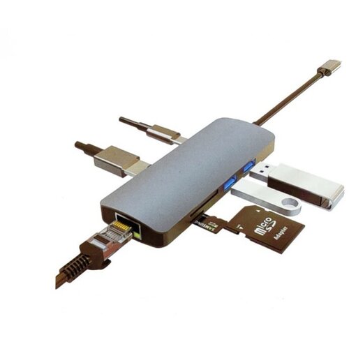 Gembird A-CM-COMBO7-03 ** type-c 7-in-1 multi-port adapter USBx2 + hdmi ...