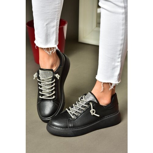 Fox Shoes P602001709 Black Stone Lace-Up Women's Sports Shoes Sneakers ...