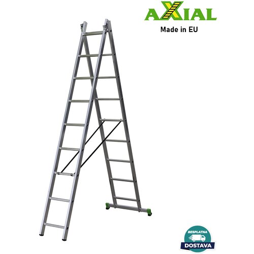 Axial dvodelne merdevine 2×9 – 4m aluminijumske | ePonuda.com