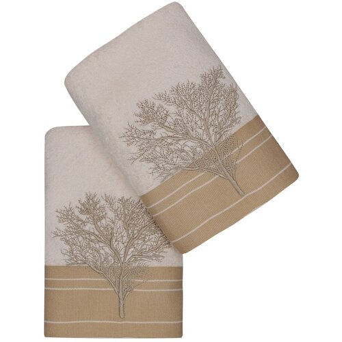 Infinity - Cream Cream White Hand Towel Set (2 Pieces) | ePonuda.com