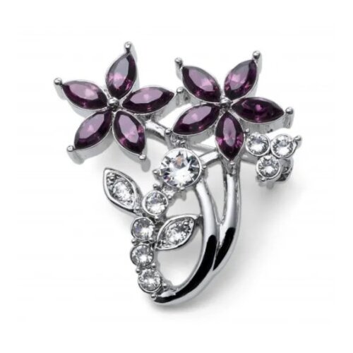 Ženski oliver weber aroma amethyst broš sa swarovski kristalima ( 58049 ...